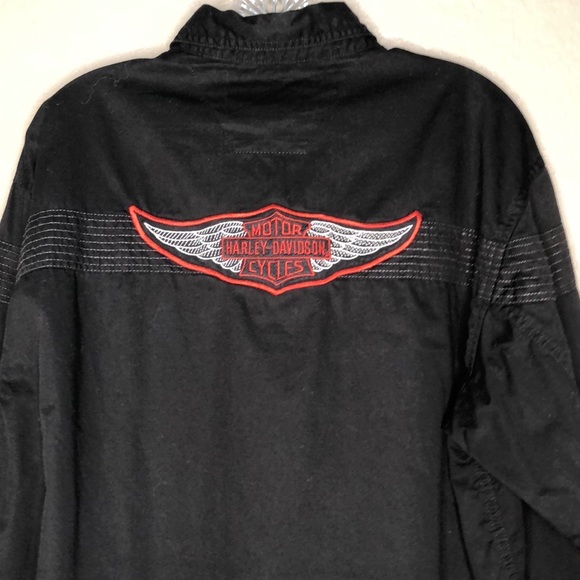 Harley-Davidson | Shirts | Harley Davidson Black Logo Branded Button ...
